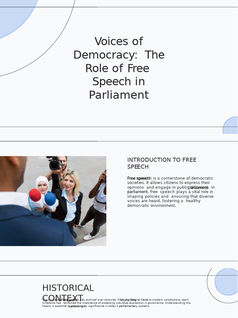 Slidesgo Voices of Democracy the Role of Free Speech in Parliament ...