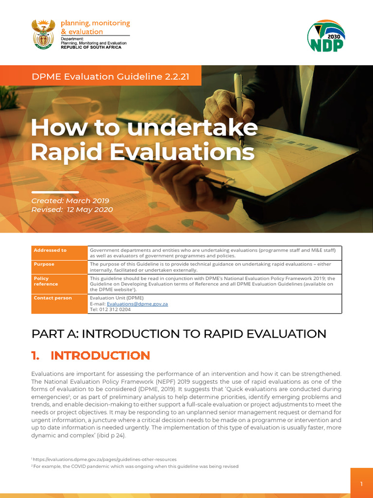 Rapid Evaluation Guidelines for Government | PDF | Evaluation | Methodology