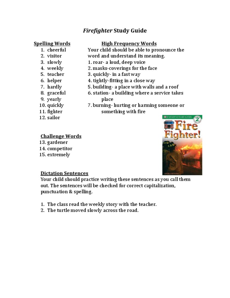Firefighter Study Guide for Kids | PDF