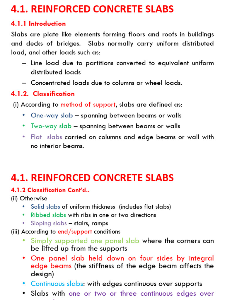 4.0 Slab Introduction & Design of One-Way Slab-1 | PDF | Beam ...