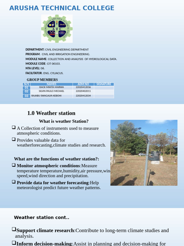 Collection and Analysis of Hydro | PDF | Weather | Rain