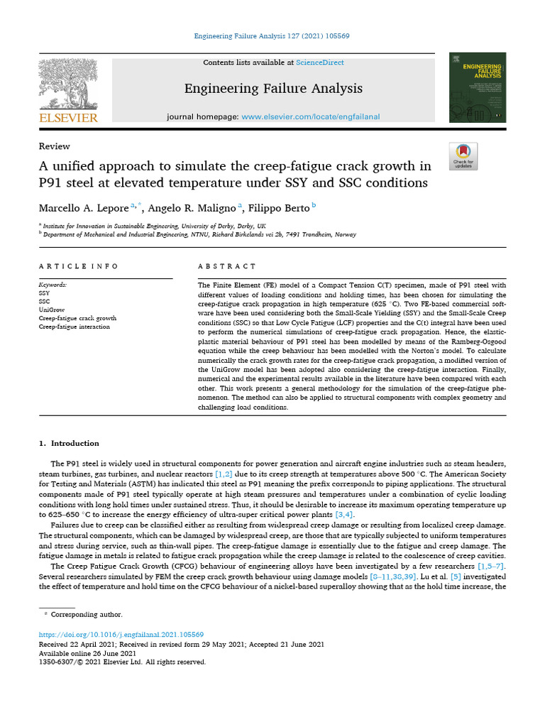 A Unified Approach to Simulate the Creep_fatigue Crack Growth in P91 ...