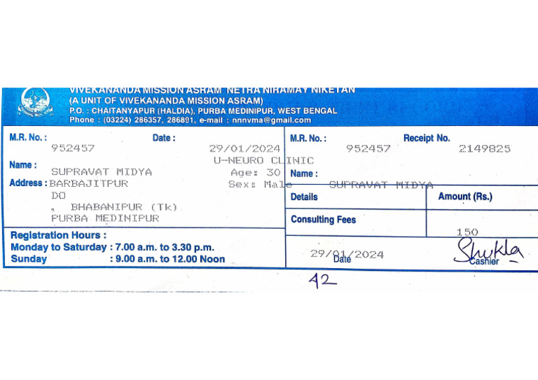 Eye Receipt Netralaya | PDF