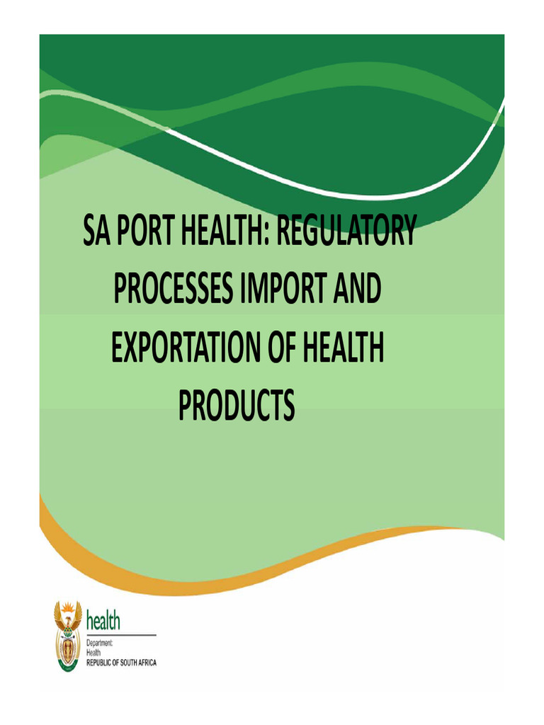 SA Port Health: Import/Export Rules | PDF | Health Professional ...