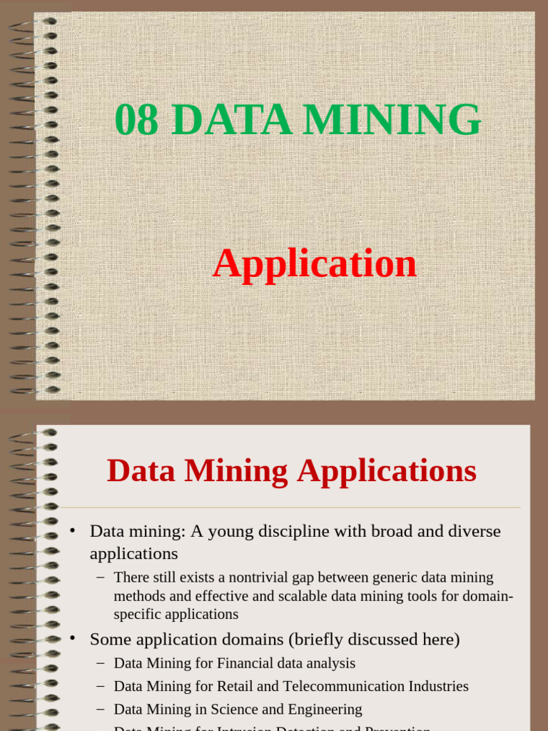 08 Data Mining Application Pdf Data Mining Data