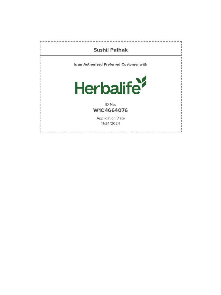 ID Card Herbalife | PDF