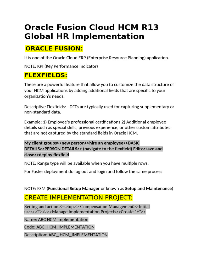 oracle notes | PDF | Human Resource Management | Enterprise Resource ...