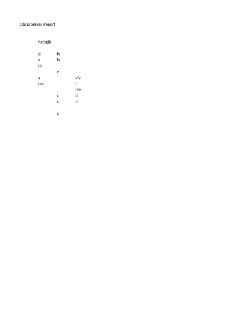 Cdp Progress Report Pdf