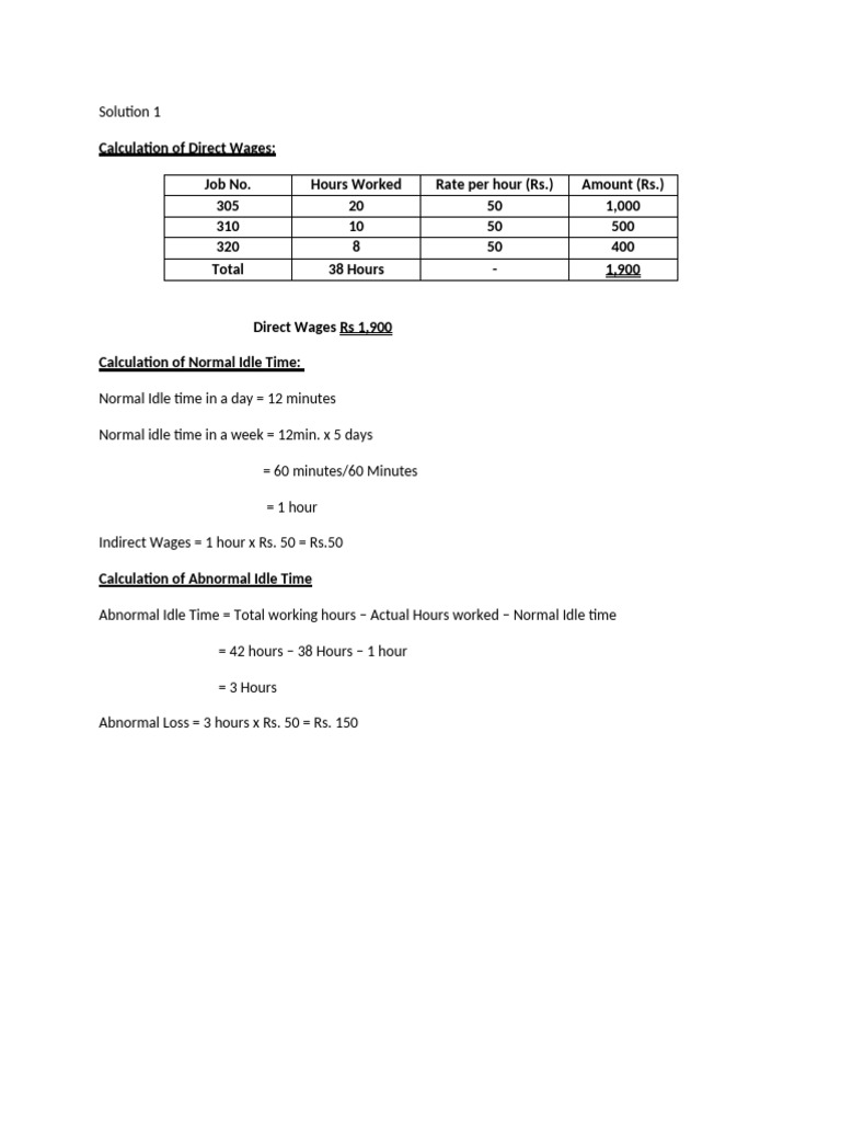 Labor Solution (2) | PDF | Piece Work | Working Time