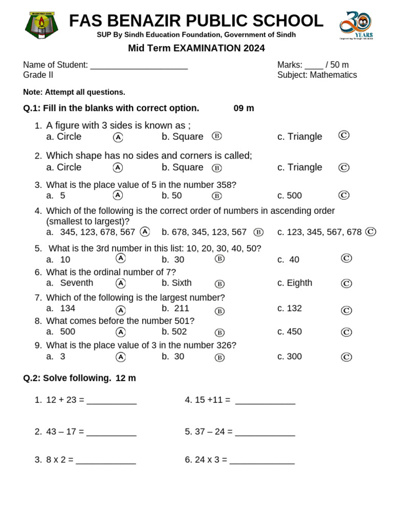 math class 2 ok | PDF | Numbers | Mathematics