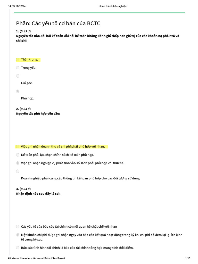 Chương 1 KTTC bài tập sách | PDF