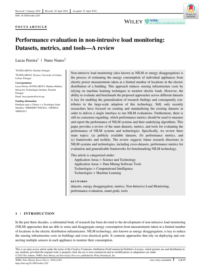 Performance Evaluation in Non-Intrusive Load Monit | PDF | Sensitivity And Specificity ...