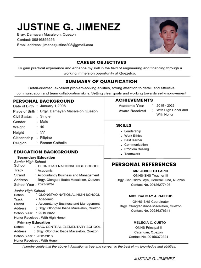 Justine Resume | PDF | Cognition | Behavior Modification