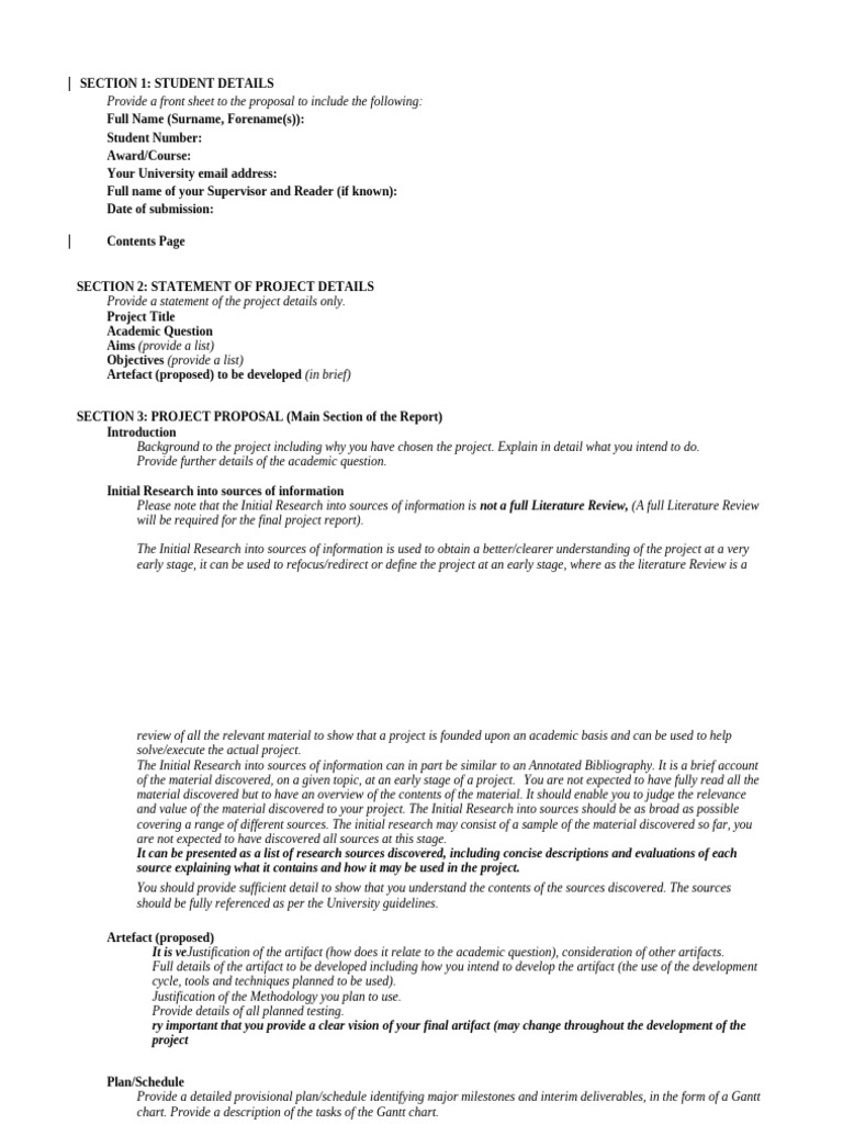 Proposal Format | PDF