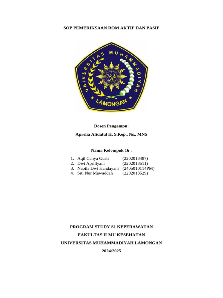 Sop Rom Kel 16 Rom | PDF