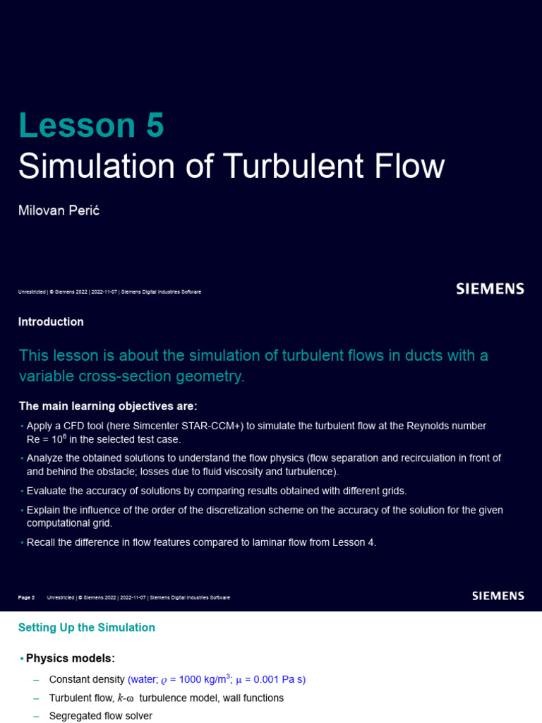 M1L1.5 - Simulation of Turbulent Flow | PDF | Fluid Dynamics | Turbulence
