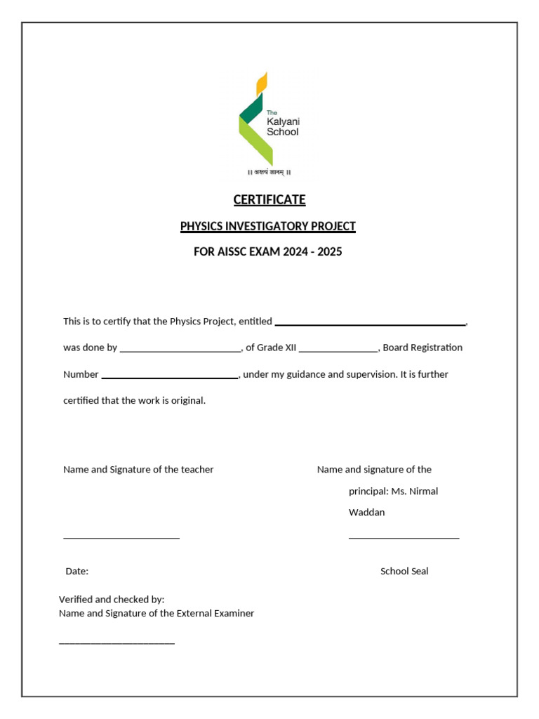 Project Certificate | PDF