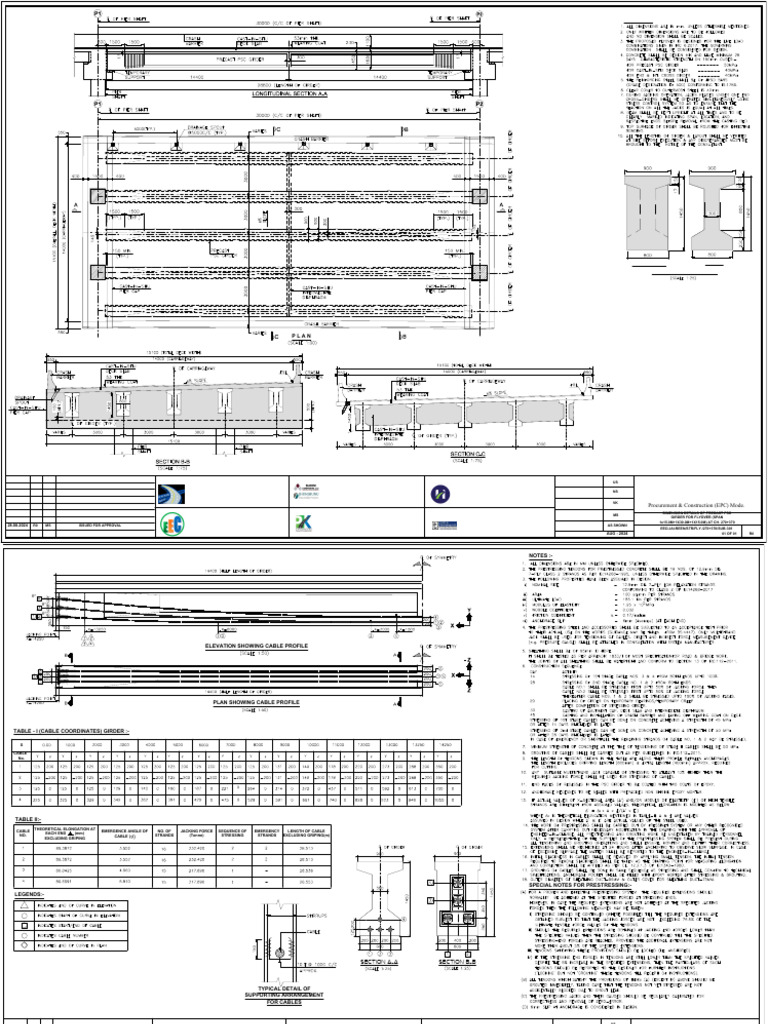 DRAWINGS OF SUPERSTRUCTURE CH 270+300 FOR 30M SPAN | PDF | Civil Engineering | Structural ...