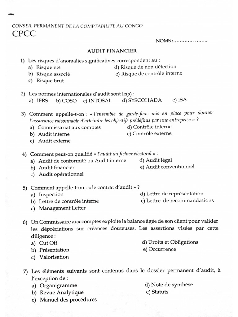 Exercice Audit Fin | PDF