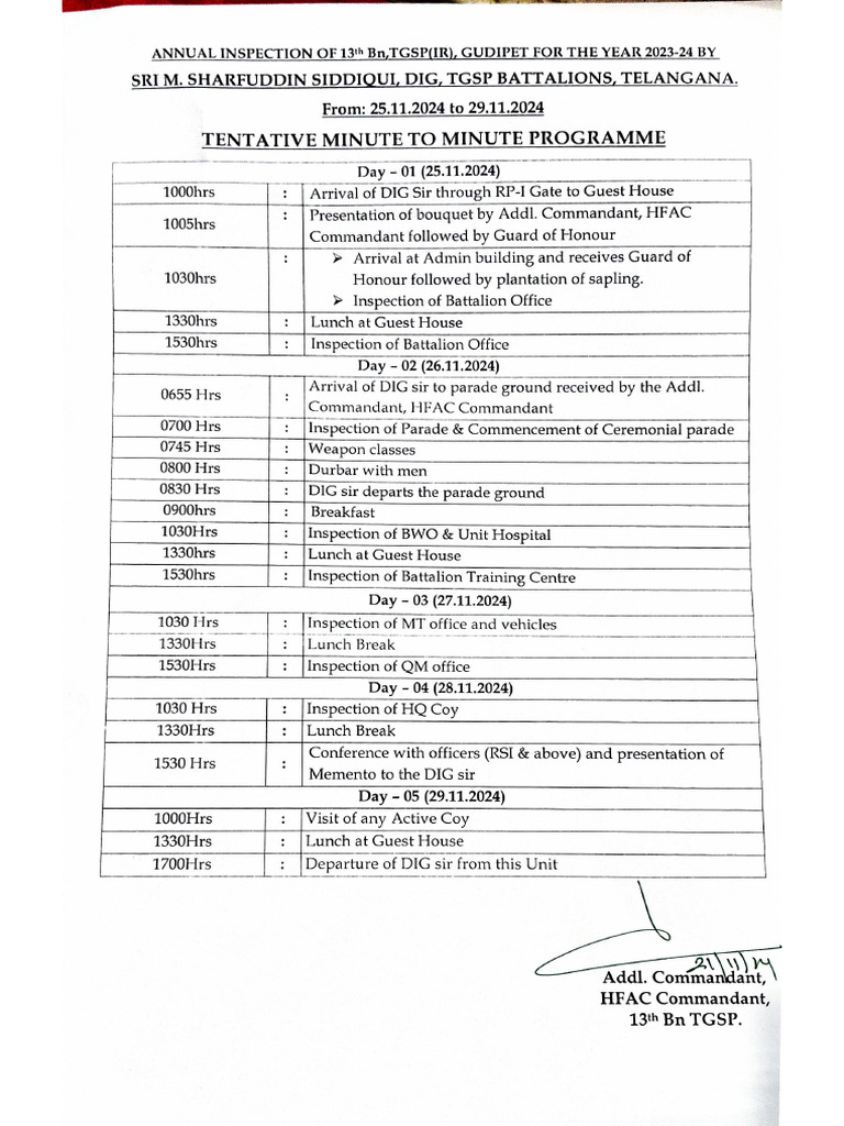 Minute To Minute Programme | PDF