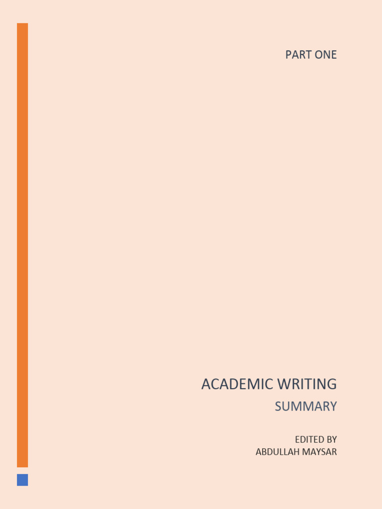 Academic Writing Summary | PDF | Paragraph | Verb