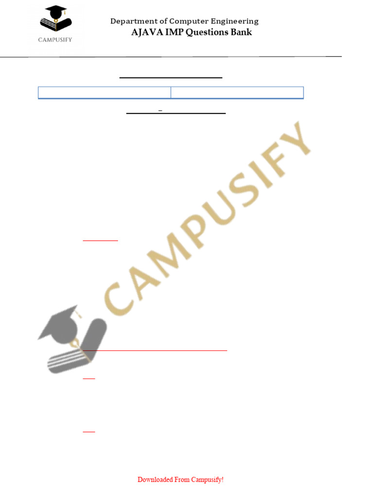 22517 Ajp Imp Qb by Campusify | PDF | Java Platform | Software 22517 Ajp Imp Qb by Campusify | PDF | Java Platform | Software