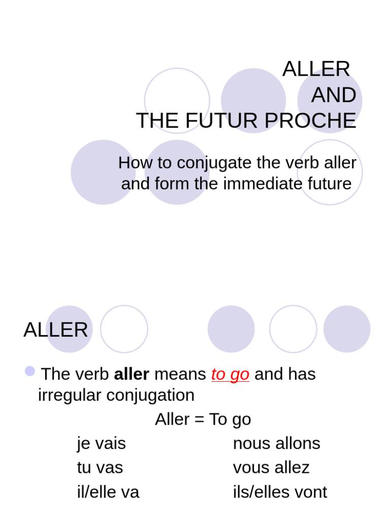 Conjugating Aller in Futur Proche | PDF