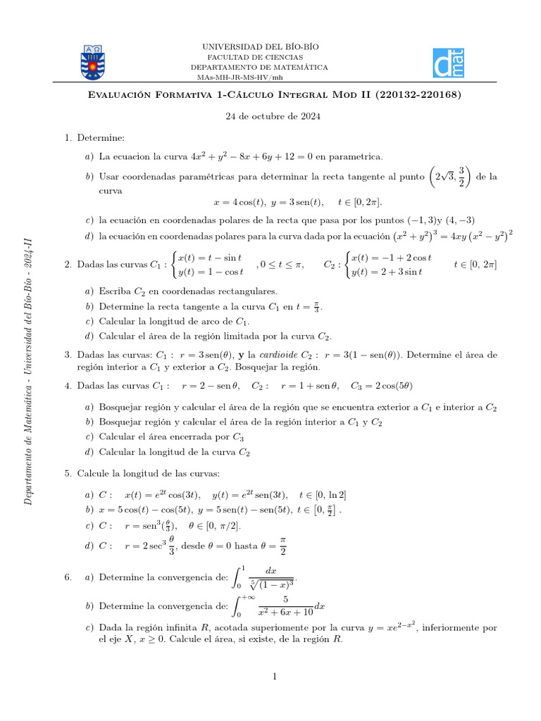Evaluacion Forrmativa 1 - Mod2 - Calculo Integral-220132-168-II-2024 | PDF | Geometría Elemental ...