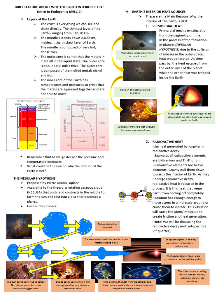 Reasons for Earth's Interior Heat | PDF | Planetary Core | Earth