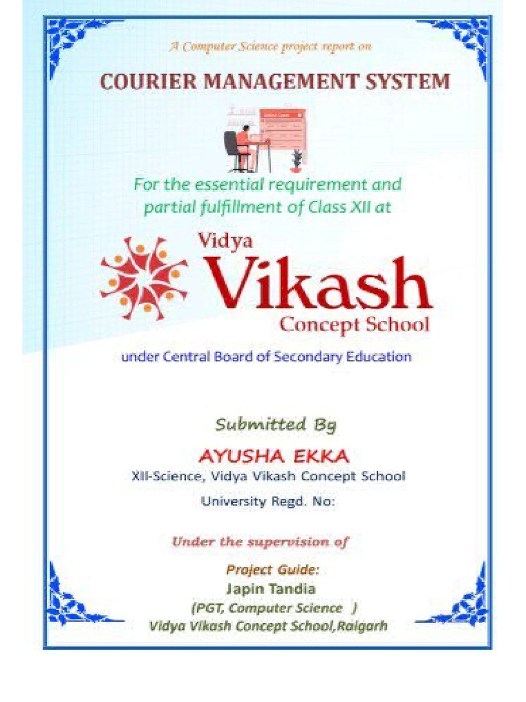 Courier Service System 12 TH Science | PDF