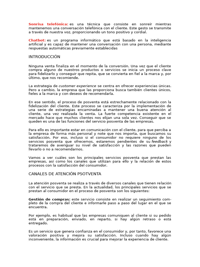 Proceso de Posventa y Fidelización Del Cliente | PDF | Business | Cliente