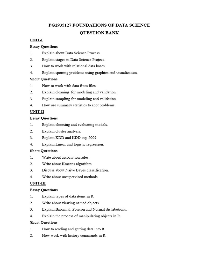 Foundations of Data Science | PDF