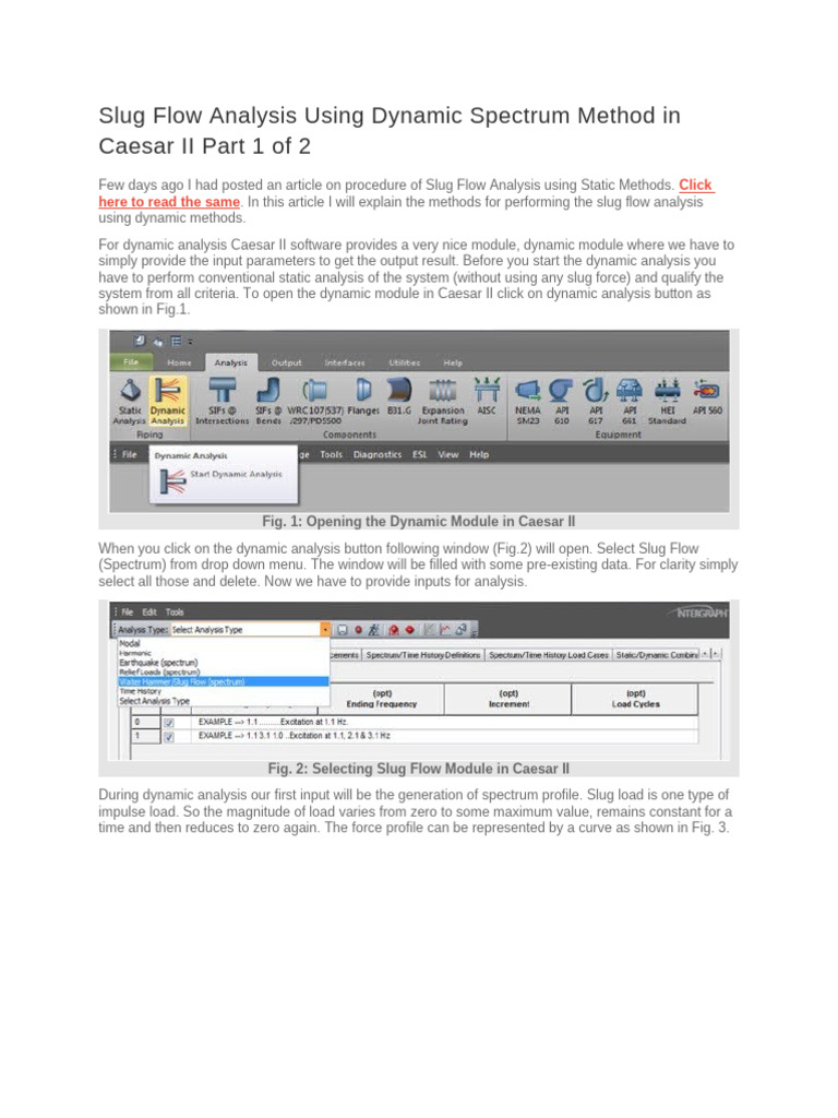 Slug Flow Analysis Using Dynamic Spectrum Method in Caesar II Part 1 of 2 | PDF | Force ...