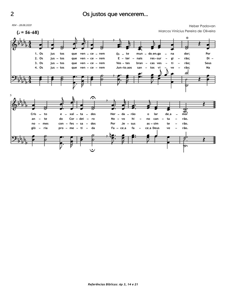 HM02_PARTITURA_Os Justos Que Vencerem (R04 28.08.2020) | PDF