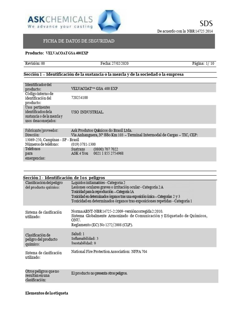 HDS - Velvacoat GSA 400 | PDF | Combustión | Materiales