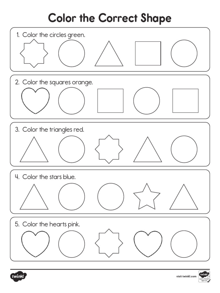 Us T N 1197 Color The Correct Shape Activity Sheet - Ver - 1 | PDF