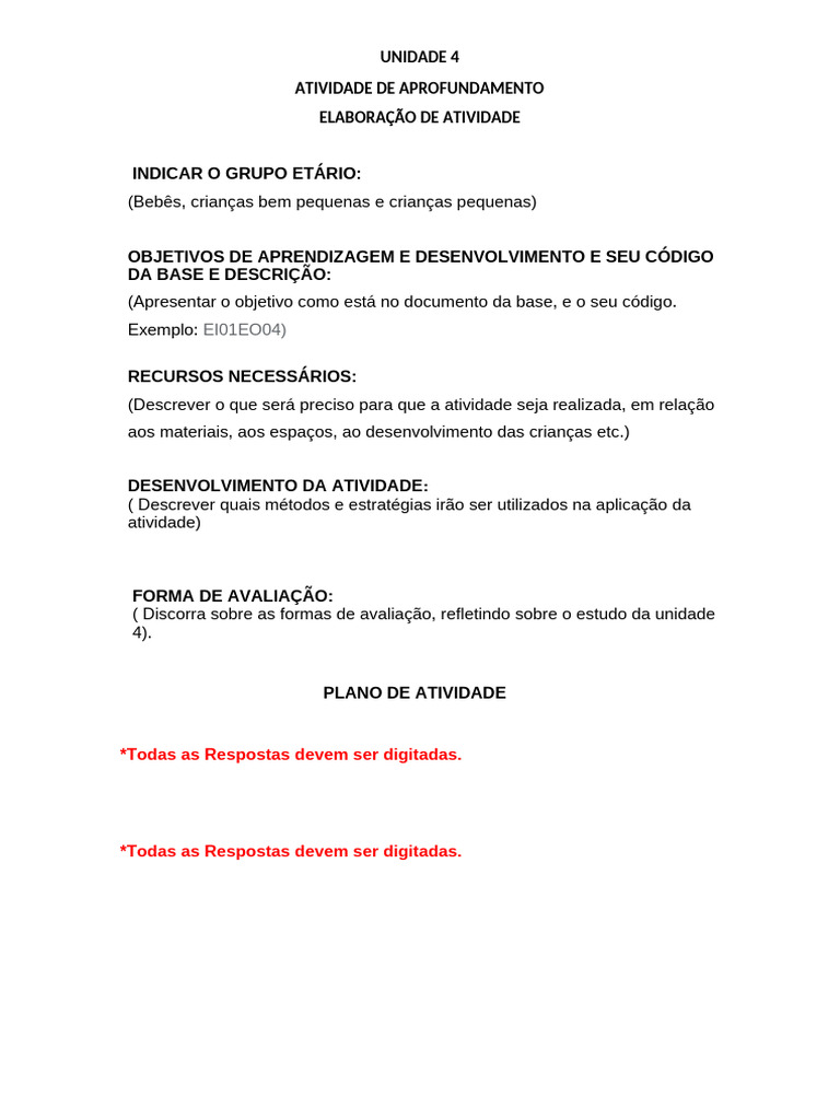 Template para Atividade 4 | PDF