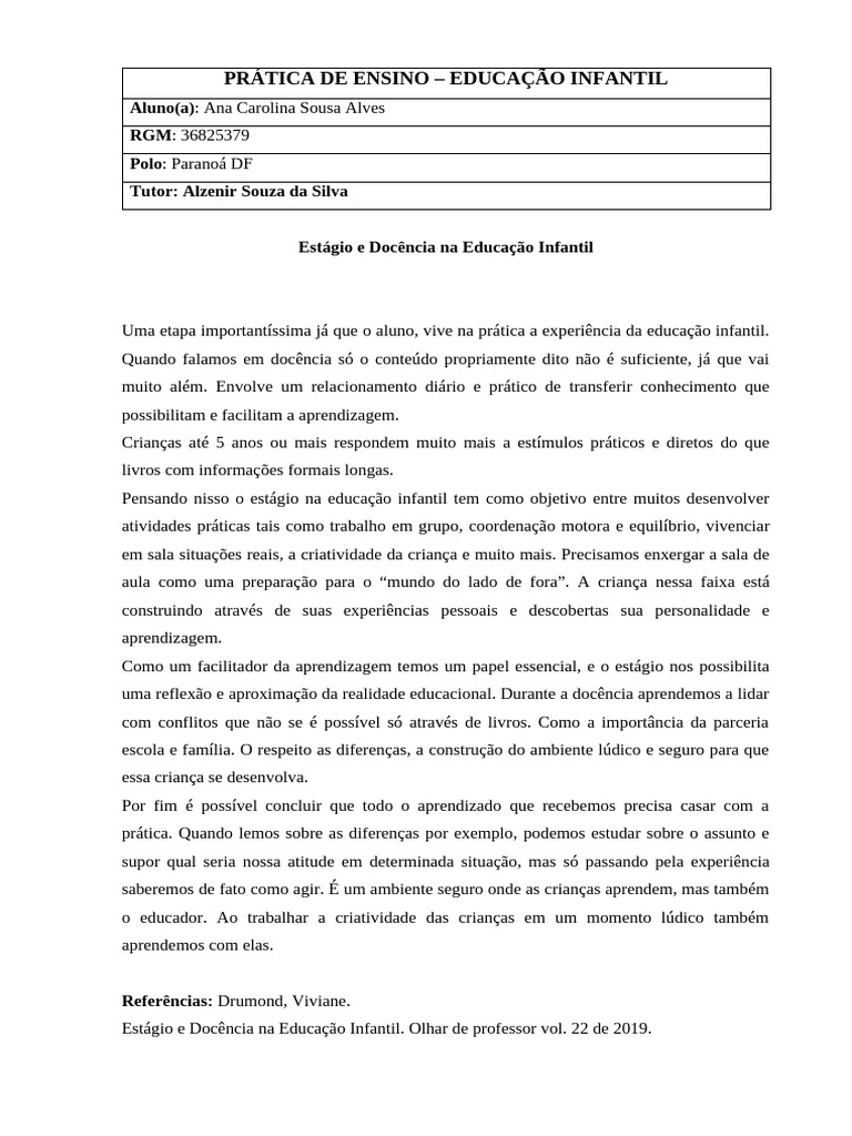 Estagio e docência atividade I editado | PDF