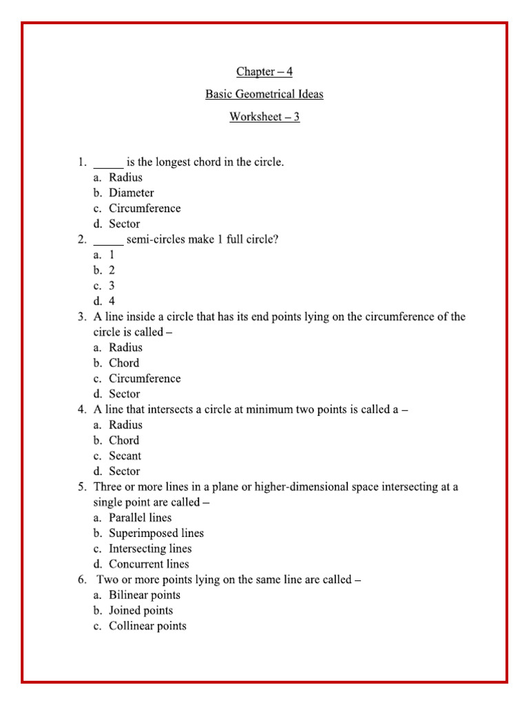 C6 Basic Geometry WS3 | PDF