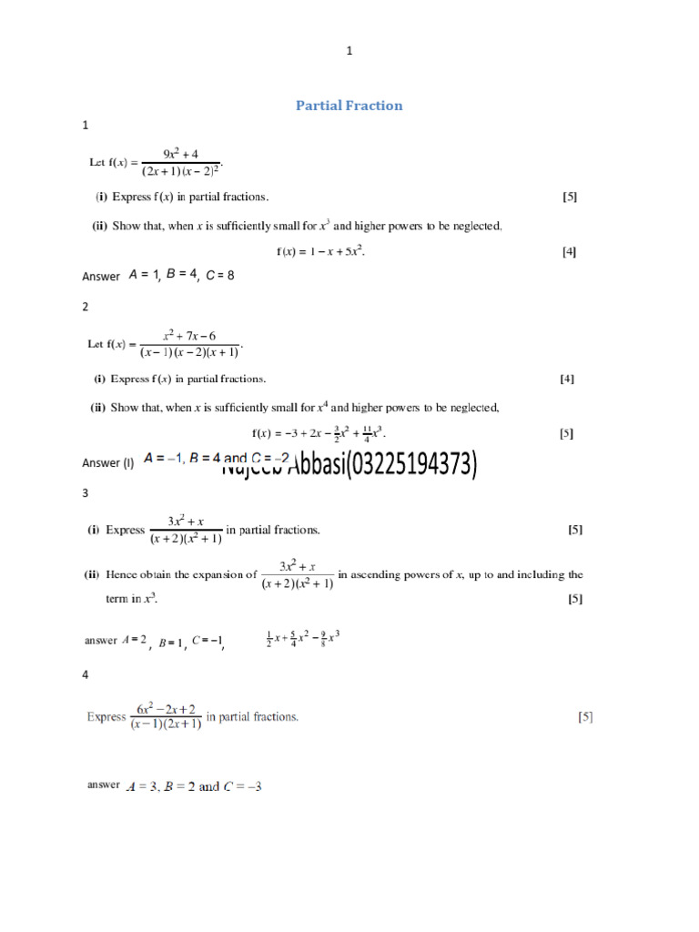 Partial Fraction | PDF
