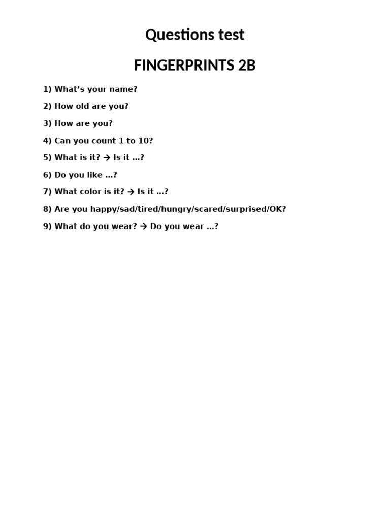 Questions List | PDF