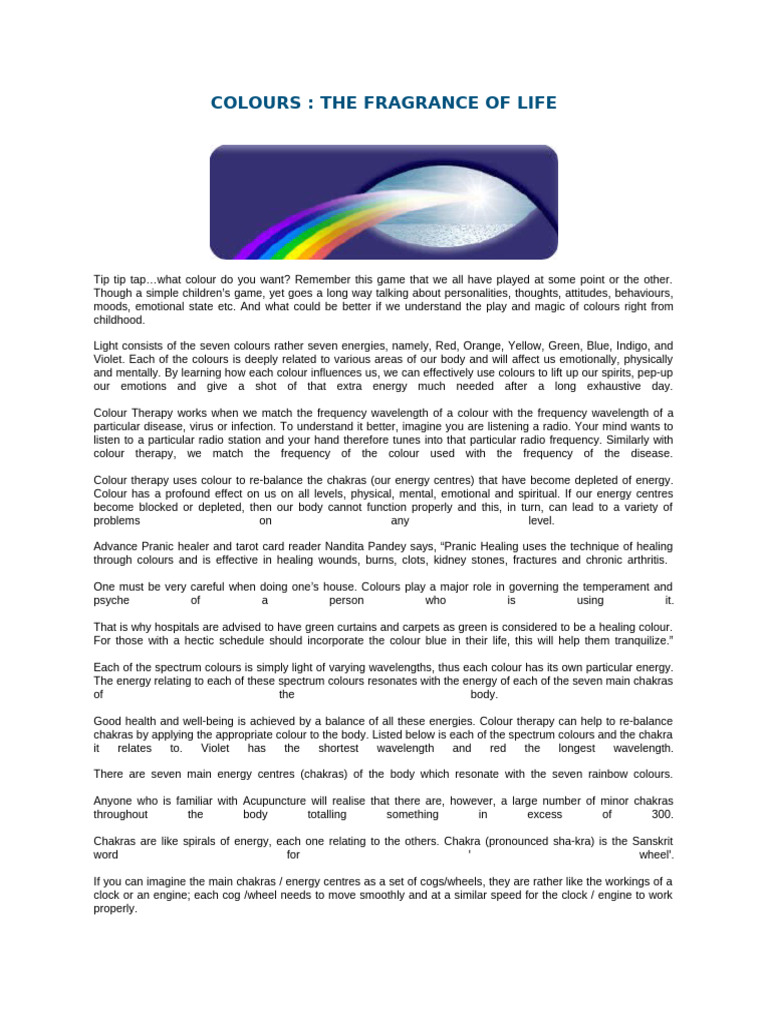 Understanding Colour Therapy Benefits | PDF | Color | Light