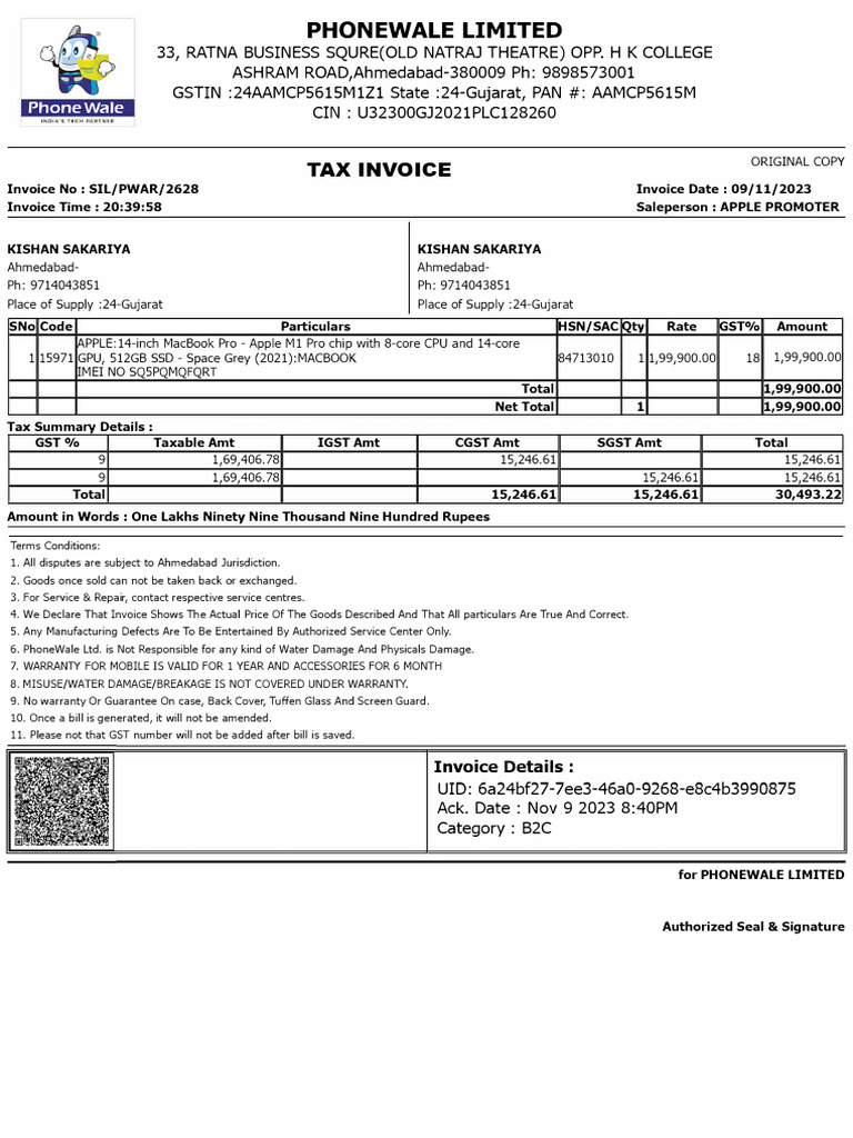 Invoice Copy 4 | PDF | Payments | Apple Inc. Hardware