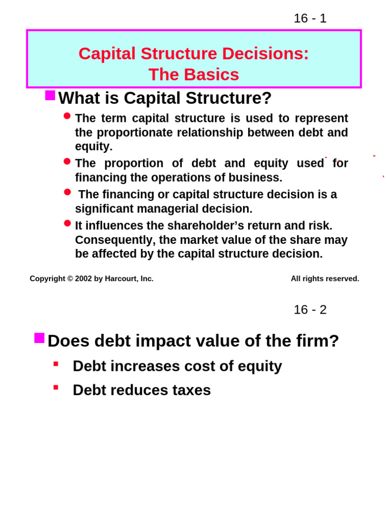 Capital Structure Pdf Capital Structure Leverage Finance
