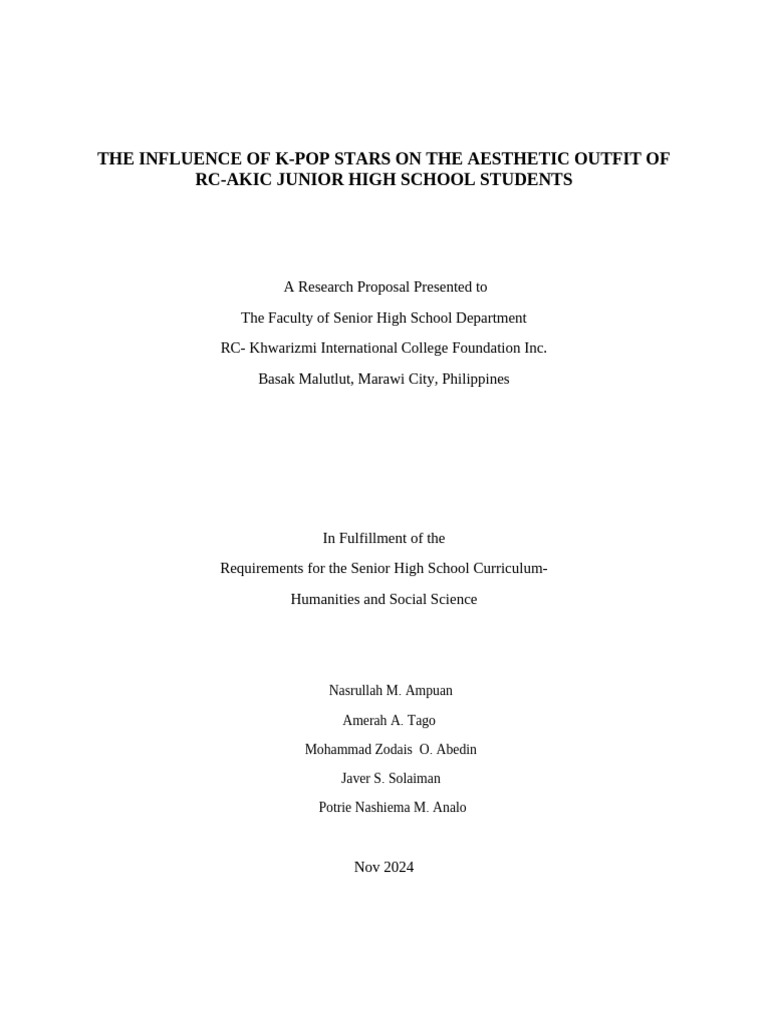 The Influence of Kpop Stars | PDF | Methodology | Qualitative Research