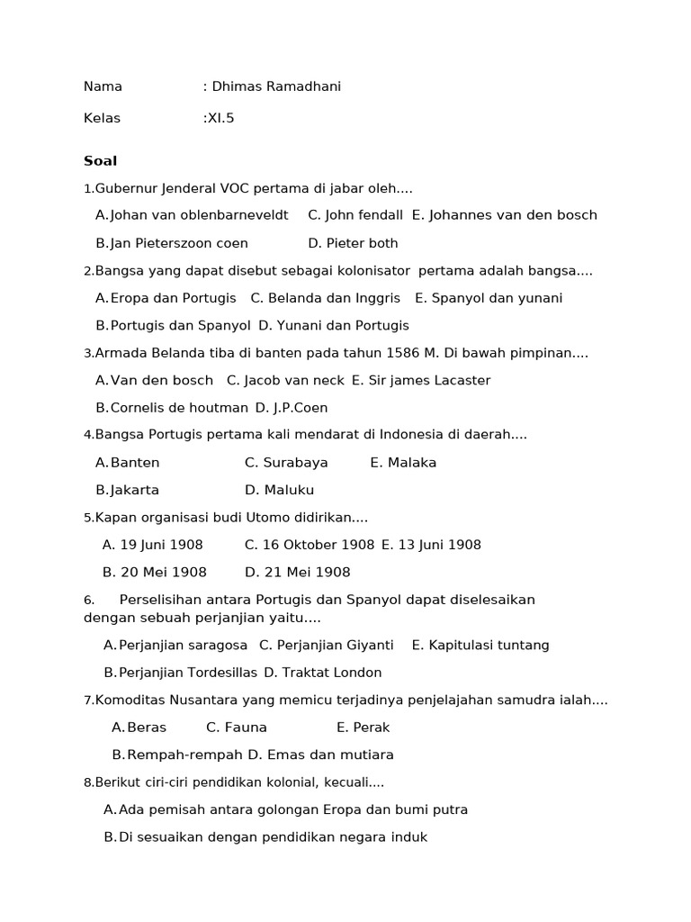 Tugas Prefek dalam Pengawasan Kolonial | PDF