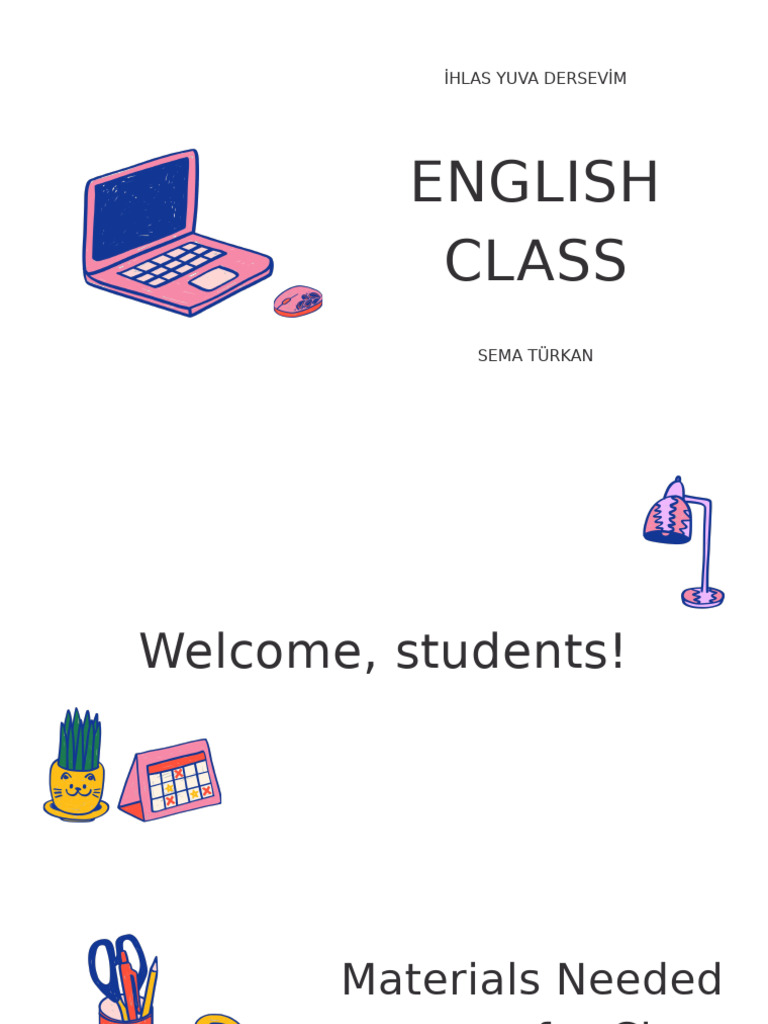 White Playful Illustration English Class Presentation | PDF | Learning ...