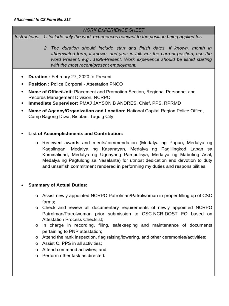 WORK EXPERIENCE SHEET Editable 66a190cd De55 4e9d A46a 4397afe73bd0 ...