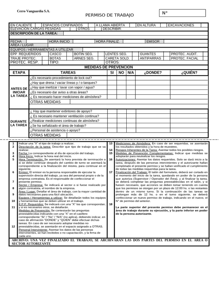 PERMISO DE TRABAJO | PDF