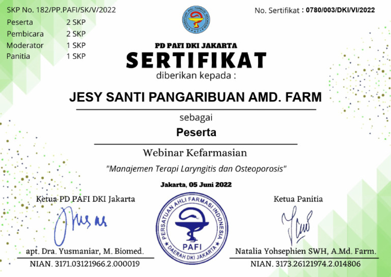 Jesy Santi Pangaribuan Amd. Farm | PDF